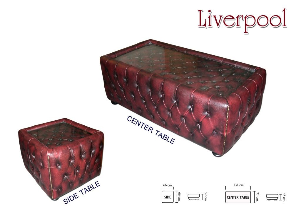 Liverpool Side Table - Classic Chesterfield